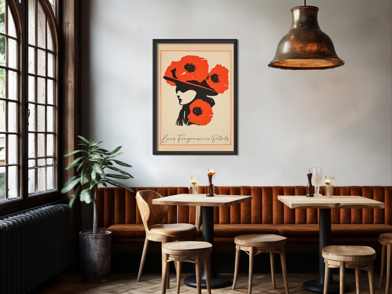 Poppy Printable Vintage Poppies Art Print Retro Print - Etsy