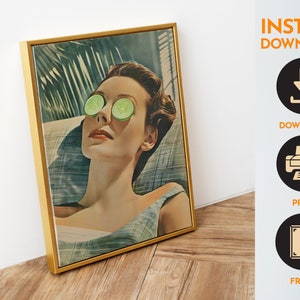 Spa Art Print Beauty Salon Wall Art Printable Retro Posters Digital ...