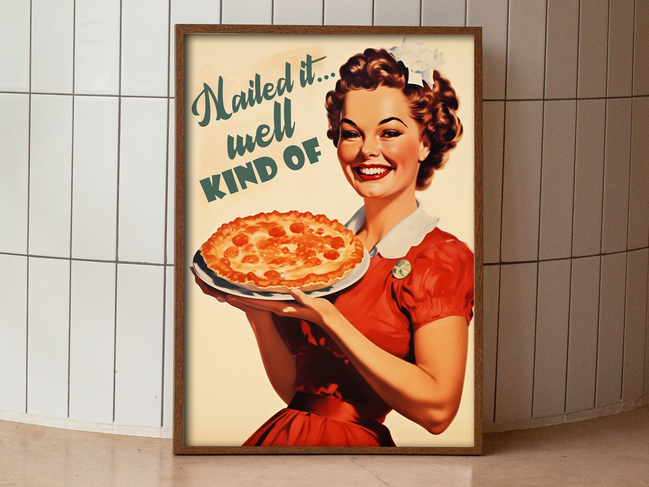 Retro Kitchen Print Kitchen Wall Art Funny Retro Print 50s Style Poster ...