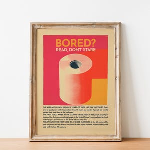 Bathroom Wall Art Retro Toilet Art Prints Digital Funny Bathroom Decor ...