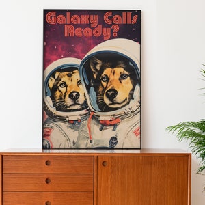 Dog in Space Print Soviet Space Poster Belka and Strelka Digital Print ...