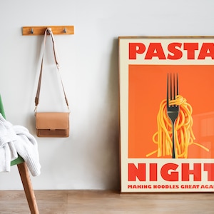 Spaghetti Wall Art Retro Kitchen Wall Art Download Pasta Print ...