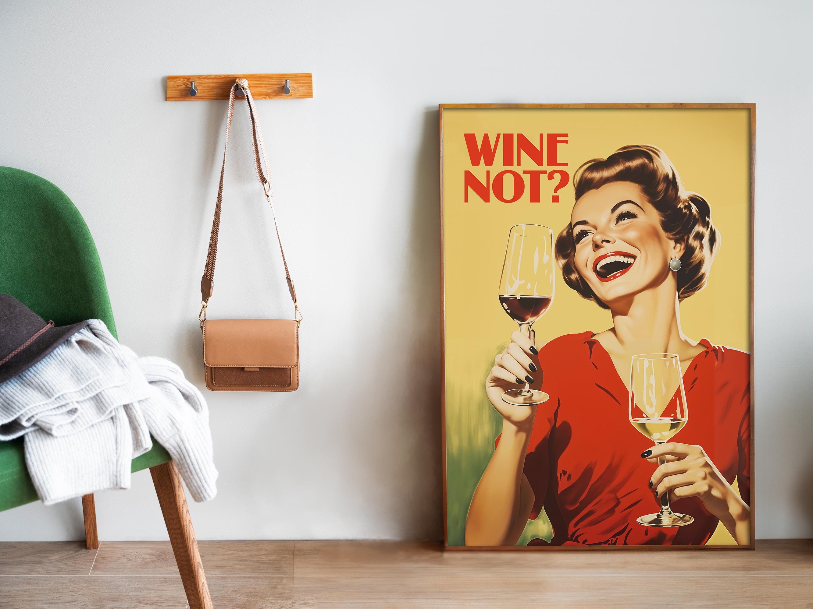 Wine Not Poster Funny Poster Printable Kitchen Wall Art for Wine Lovers ...
