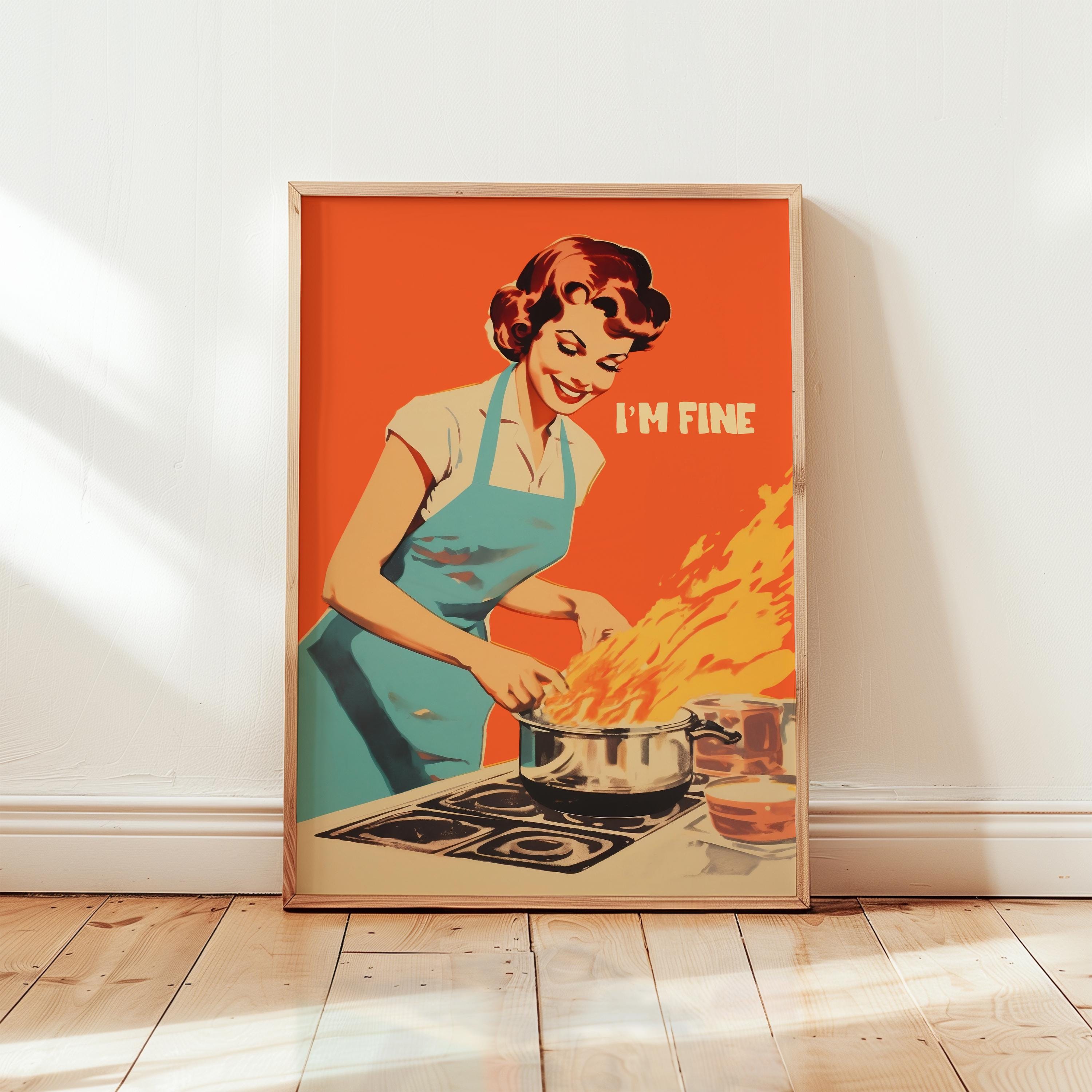 Funny Kitchen Print Set of 6 - Retro Housewife Posters Kitchen Art 50s ...