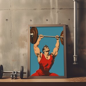 Retro Gym Poster Printable Gym Wall Art Fitness Poster Heavy Lifting ...