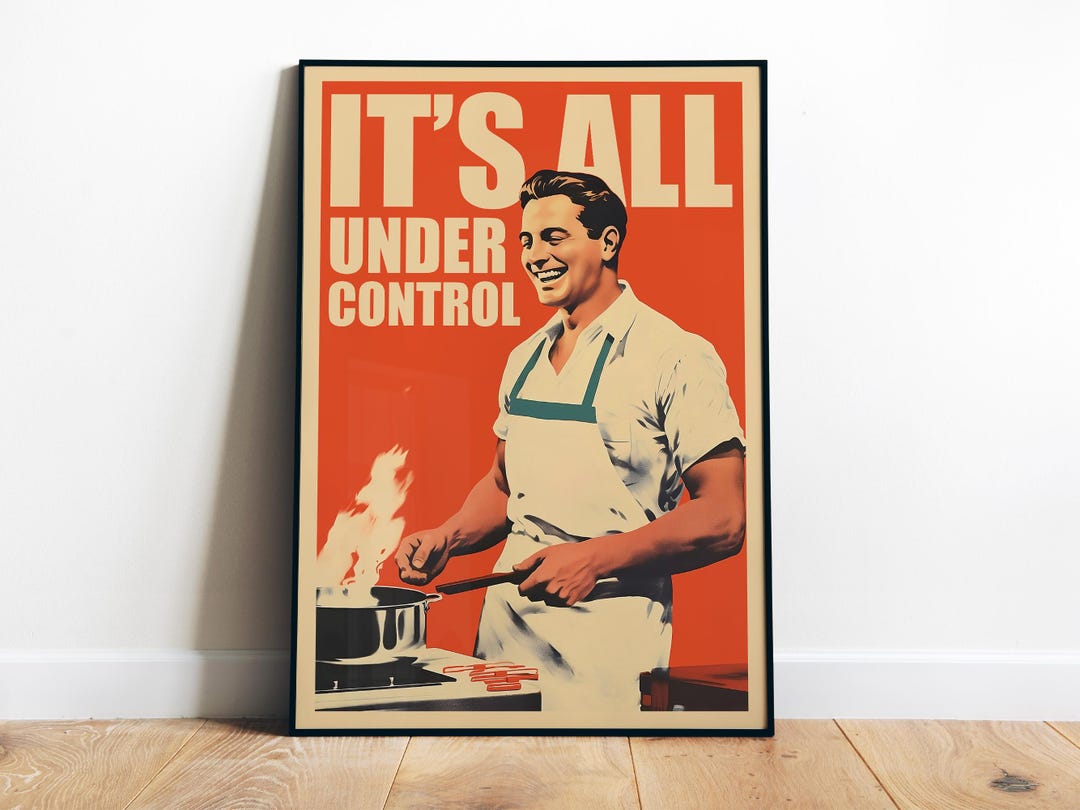 Retro Kitchen Print Funny Poster Kitchen Wall Art for Man Cooking ...