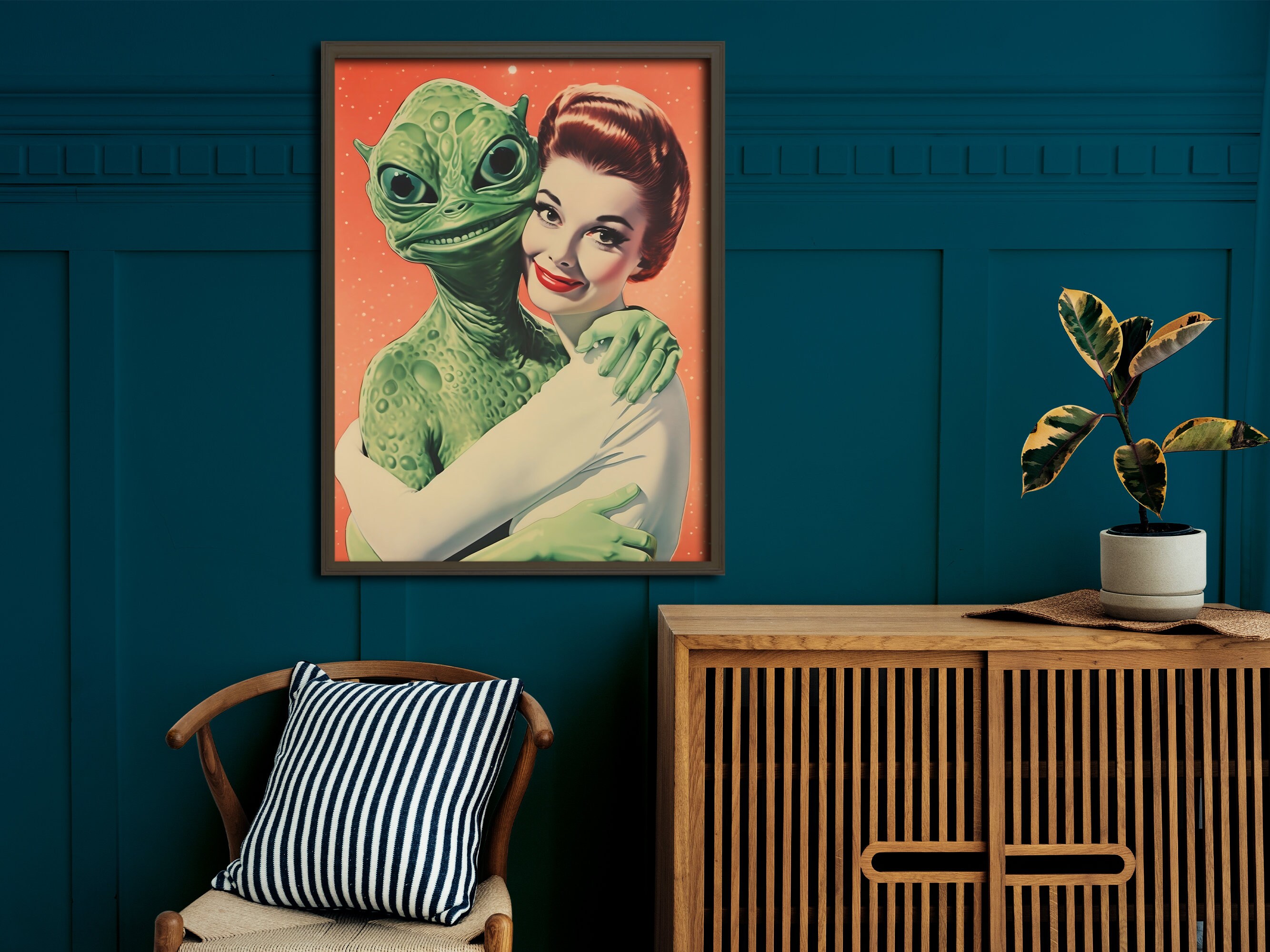 Aliens Print Vintage Sci Fi Poster 50s Style Posters Alien Art Print ...