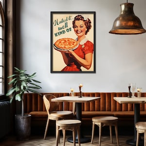 Retro Kitchen Print Kitchen Wall Art Funny Retro Print 50s Style Poster ...