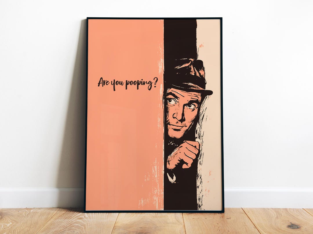 Are You Pooping Art Print Funny Peach Pink Toilet Wall Art Printable ...