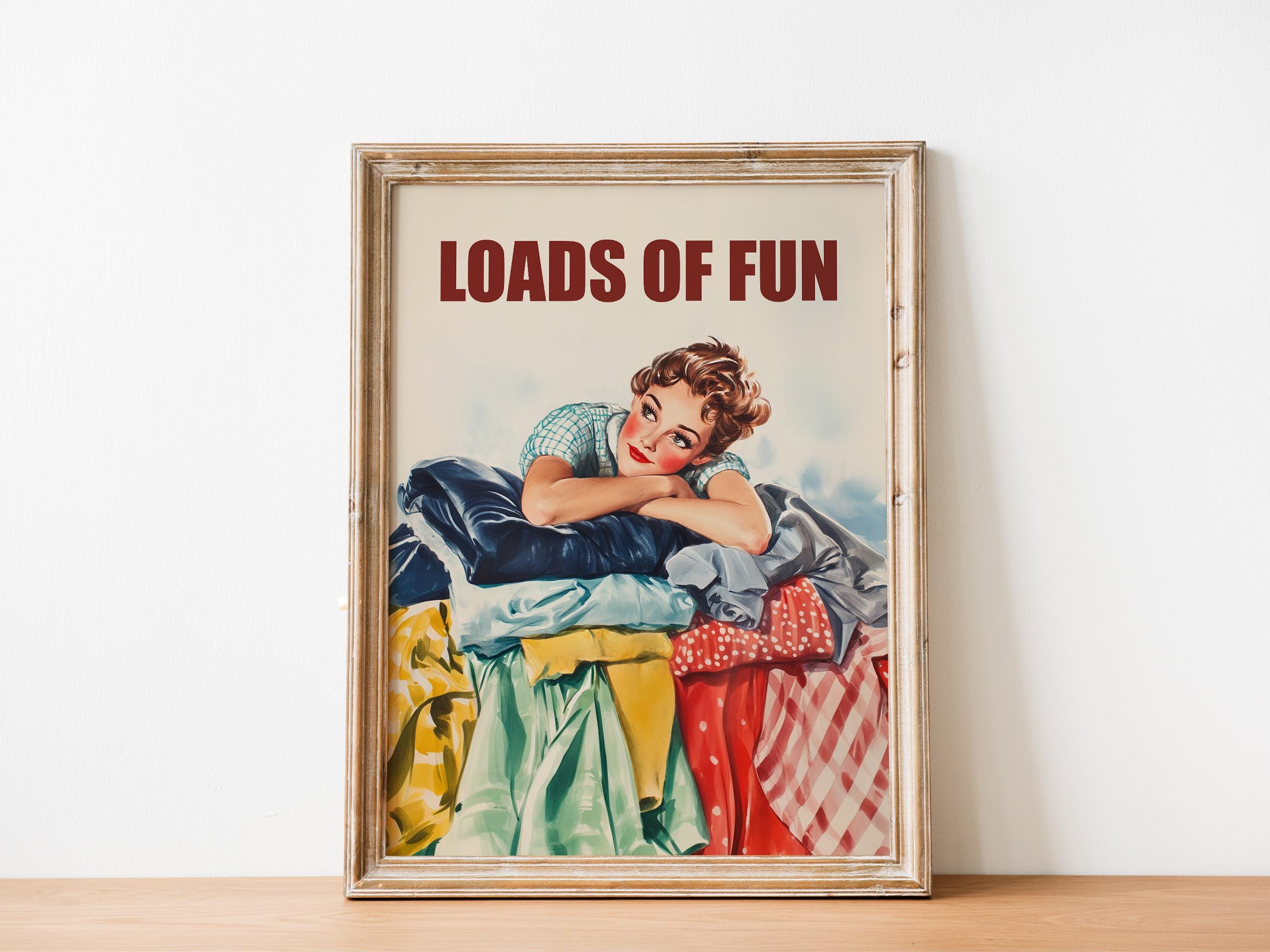 Loads of Fun Print Funny Laundry Wall Art Printable Utility Room Decor ...