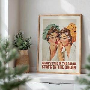 What’s Said in the Salon Stays in the Salon Print – Retro Beauty Salon ...