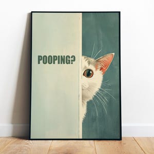 Are You Pooping Poster Printable Cat Bathroom Art Print Funny Toilet ...