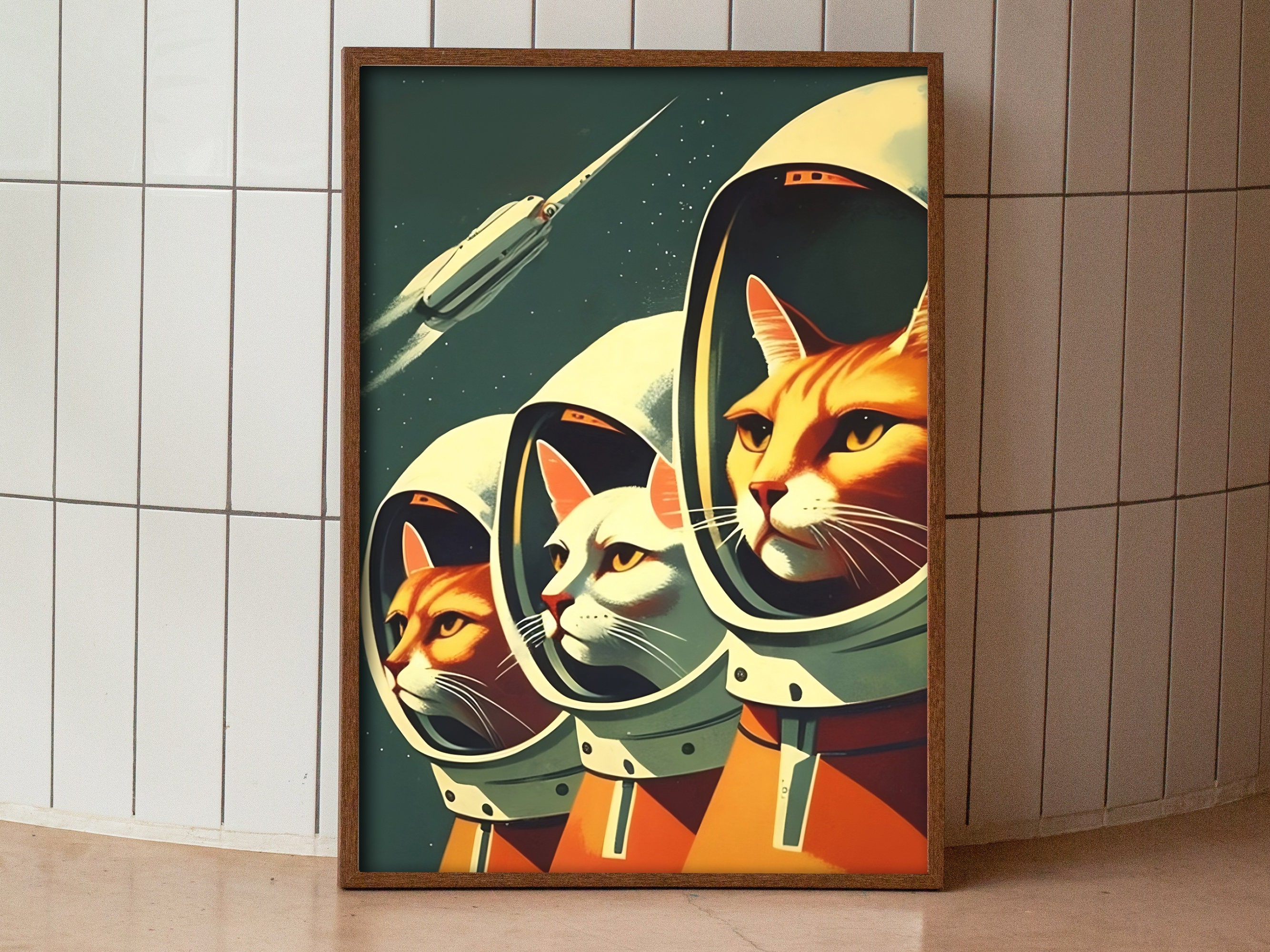 Retro Space Cat Printable Space Cats Print Astronaut Cat - Etsy