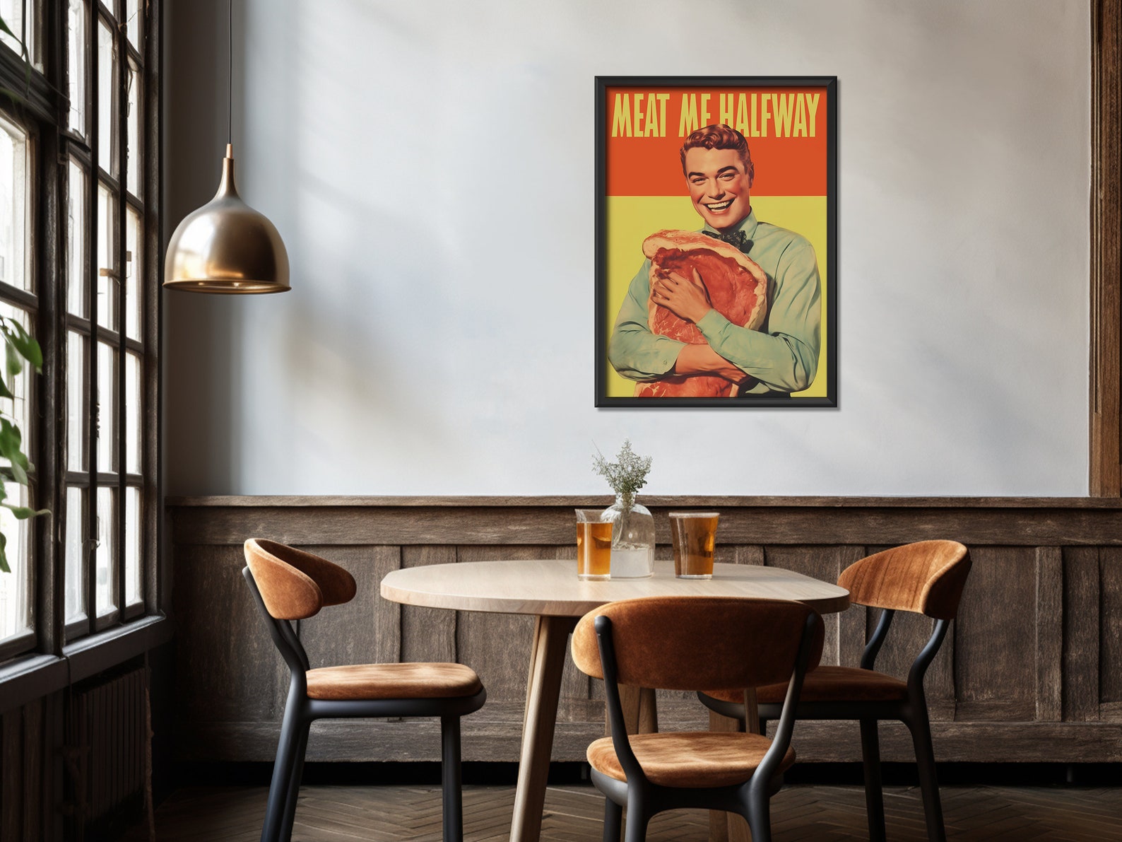 Retro Meat Poster Digital Raw Meat Art Steak Poster Butcher - Etsy