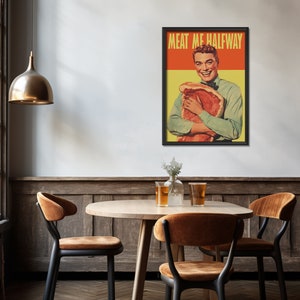 Retro Meat Poster Digital Raw Meat Art Steak Poster Butcher - Etsy