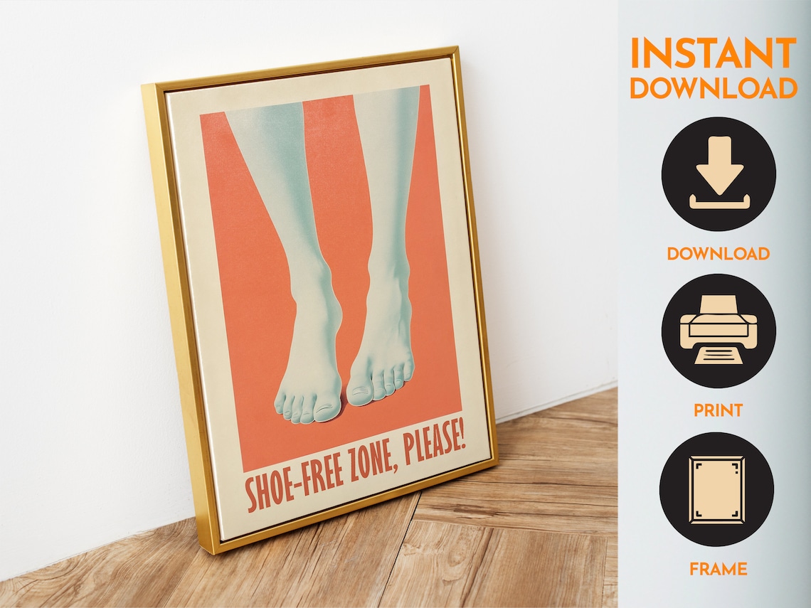 No Shoes Printable No Shoes in House Downloadable Print Entrance Sign ...