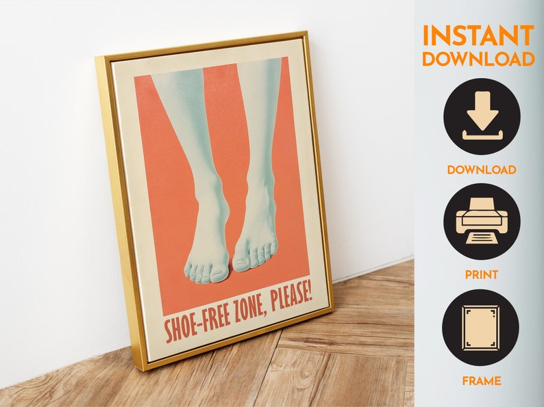 No Shoes Printable No Shoes in House Downloadable Print Entrance Sign ...