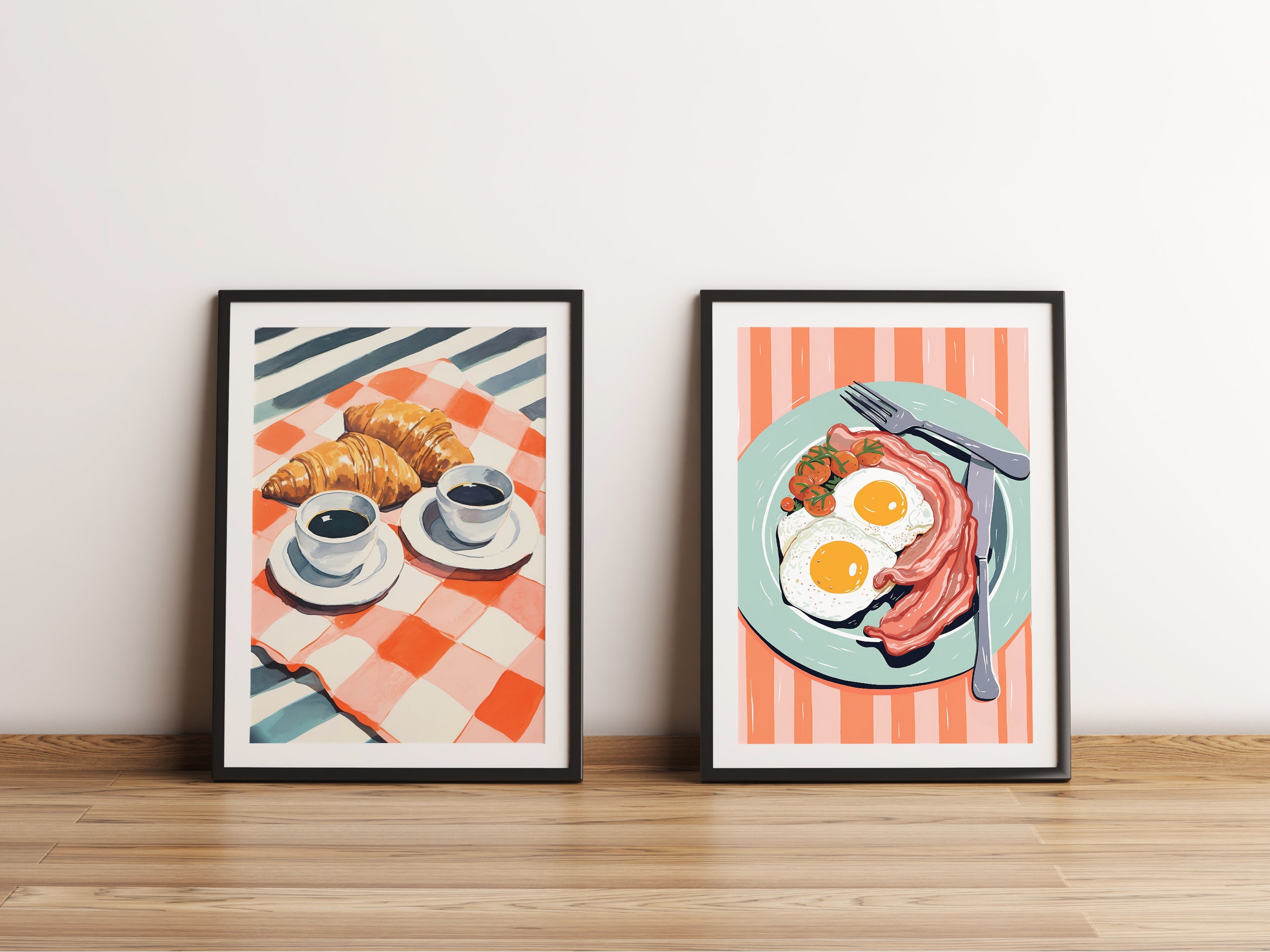 Retro Food Wall Art Retro Kitchen Poster Set of 6 Donut Print Kitchen ...