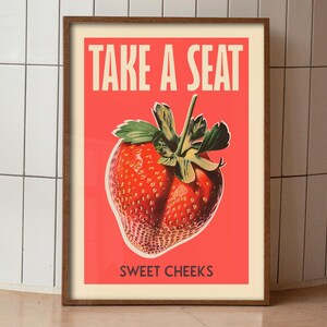 Take a Seat Sweet Cheeks Poster Bathroom Wall Art Toilet Print ...