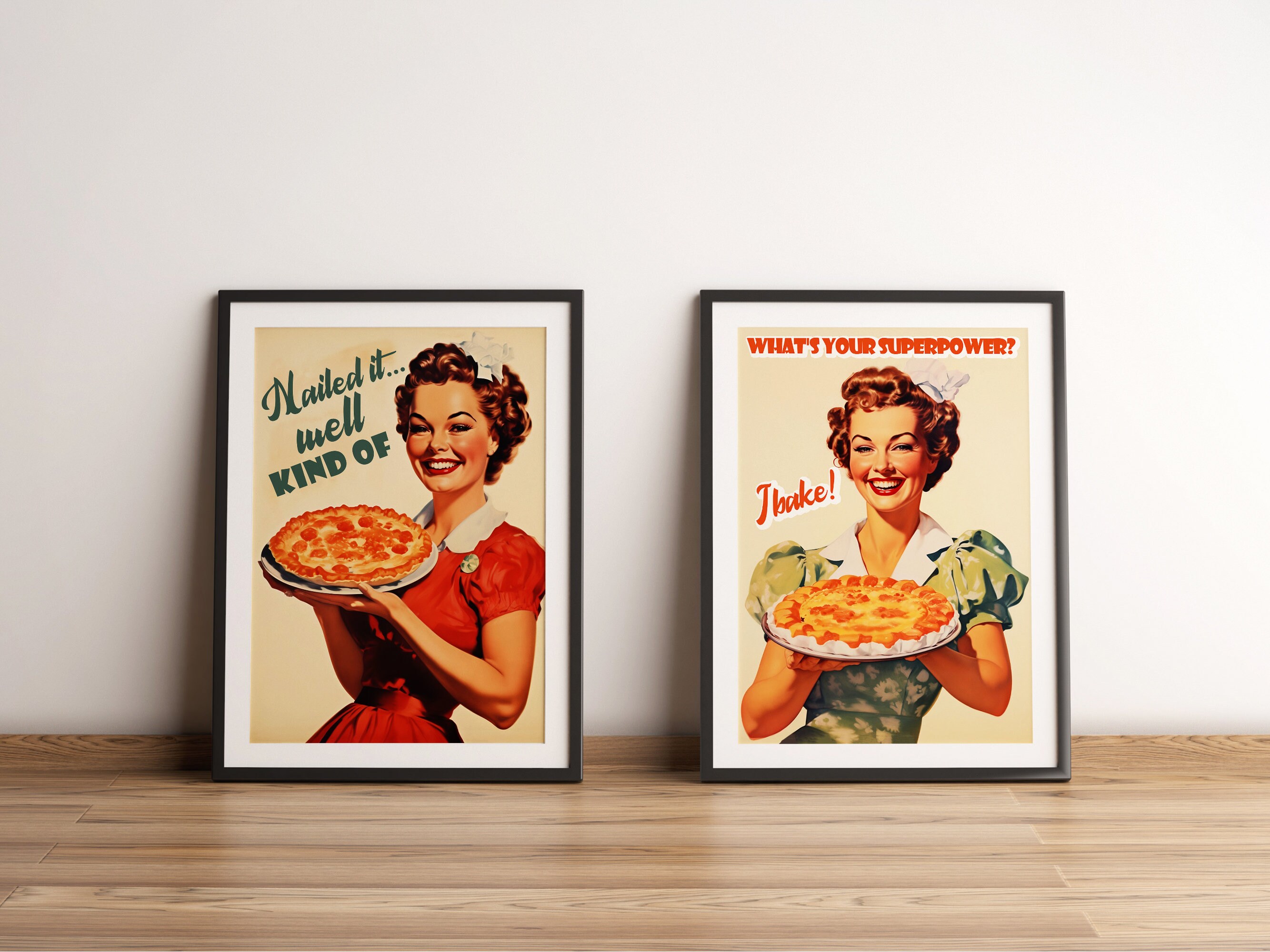 Retro Kitchen Print Set of 3 Kitchen Wall Art 50s 60s Style Prints ...