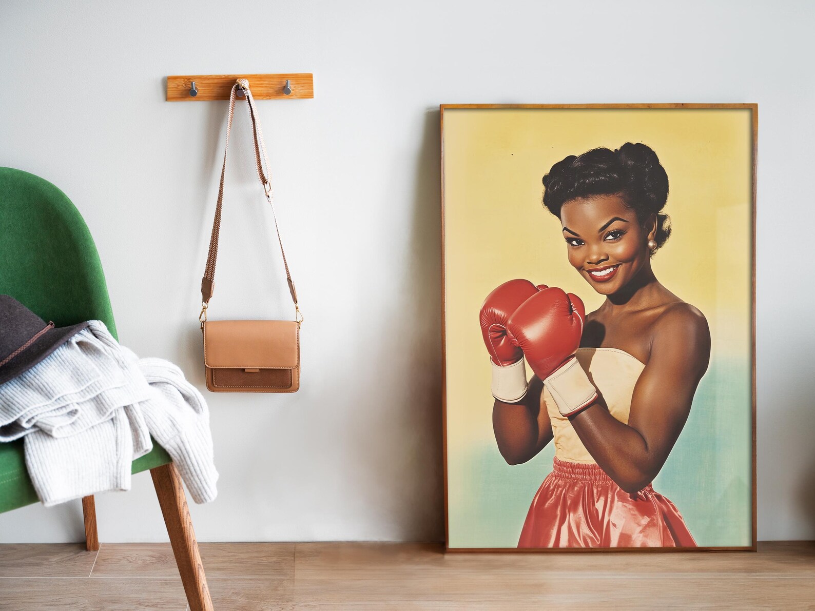 Female Boxer Print Boxing Wall Art Printable Gym Art Black Women Retro ...