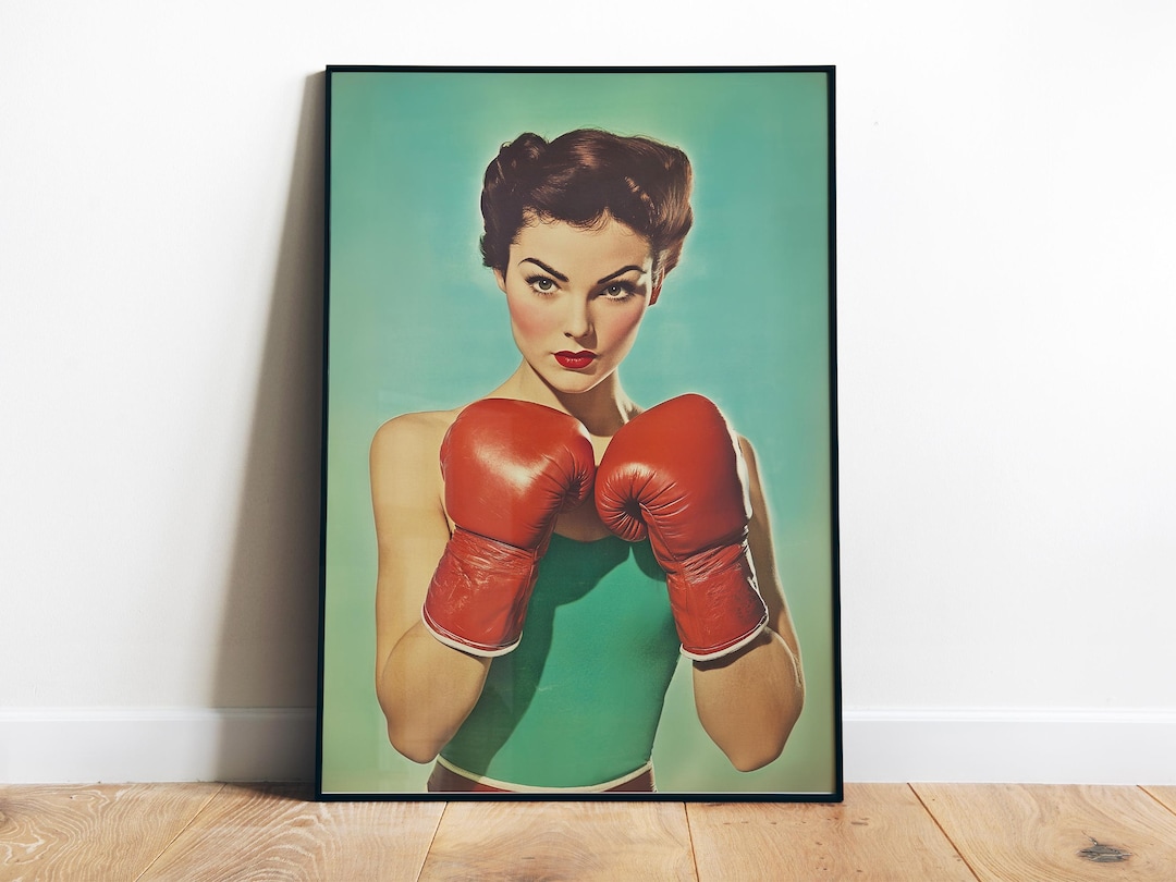 Female Boxer Print Boxing Wall Art Printable Gym Art Prints Women Retro ...