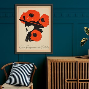 Poppy Printable Vintage Poppies Art Print Retro Print - Etsy