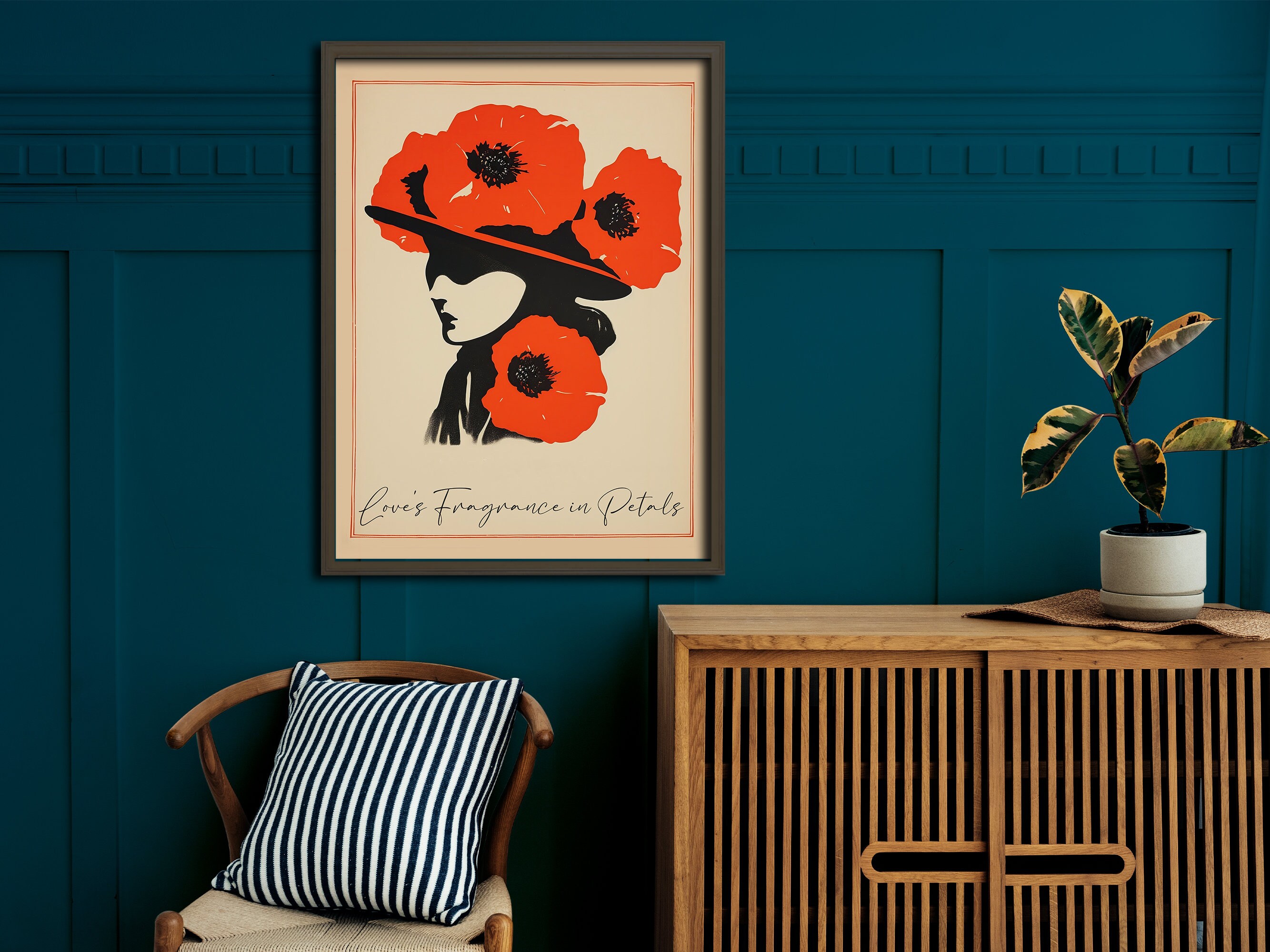 Poppy Printable Vintage Poppies Art Print Retro Print - Etsy
