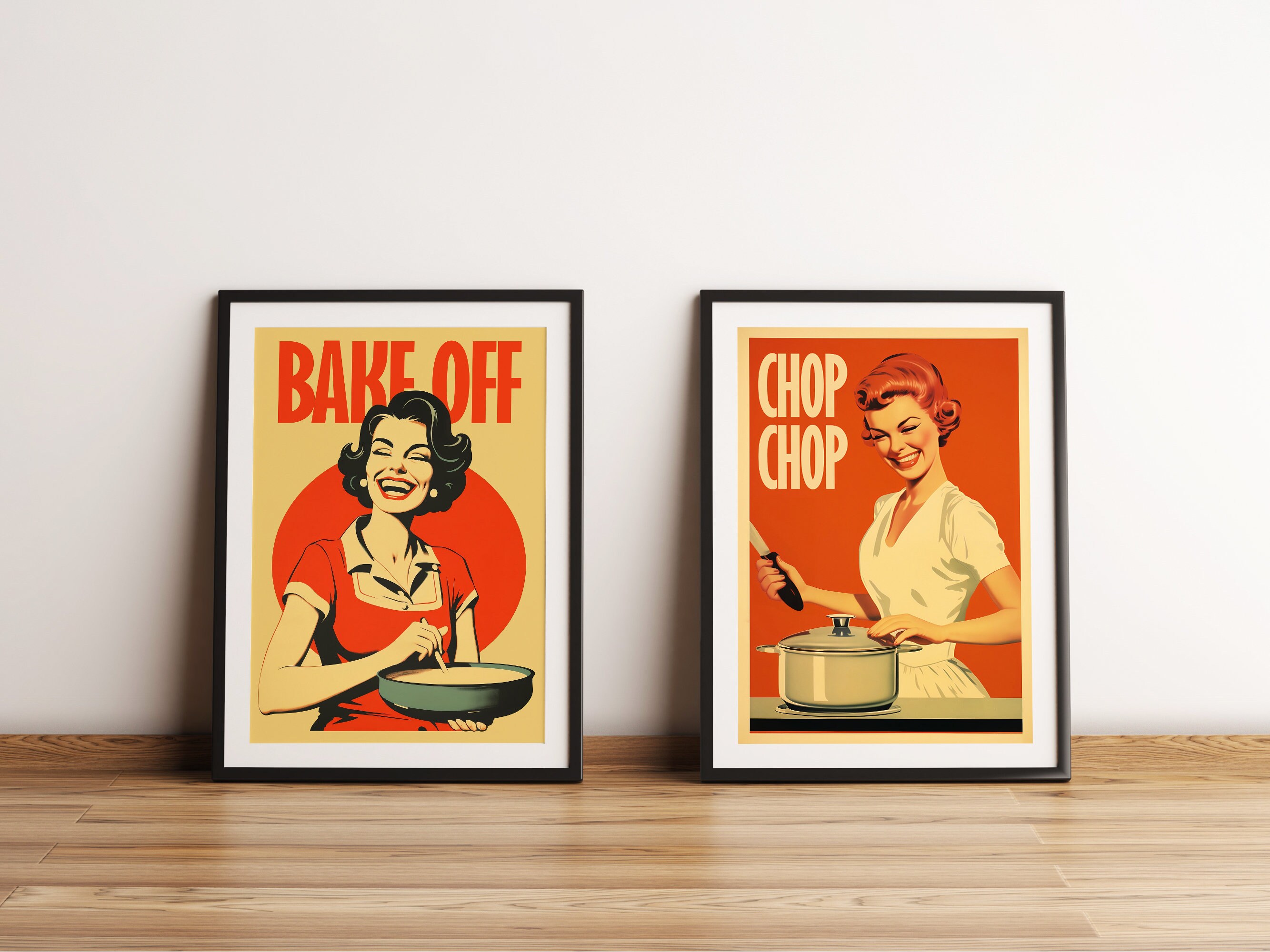 Funny Kitchen Print Set of 6 Retro Kitchen Print Hostess Gift Print Set ...