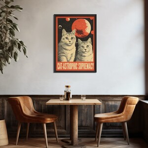 Retro Cats in Space Print Space Kitty Print Space Travel Cat Print ...
