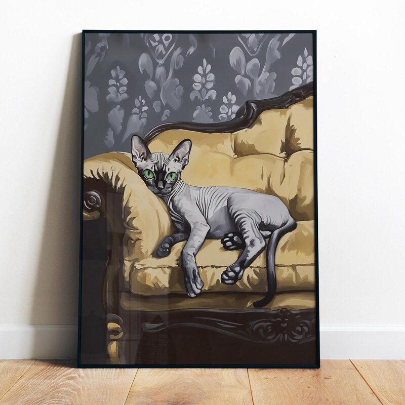 Sphynx Cat Art - Etsy