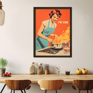 Retro Kitchen Print Funny 50s Poster Retro Cooking Print - Etsy