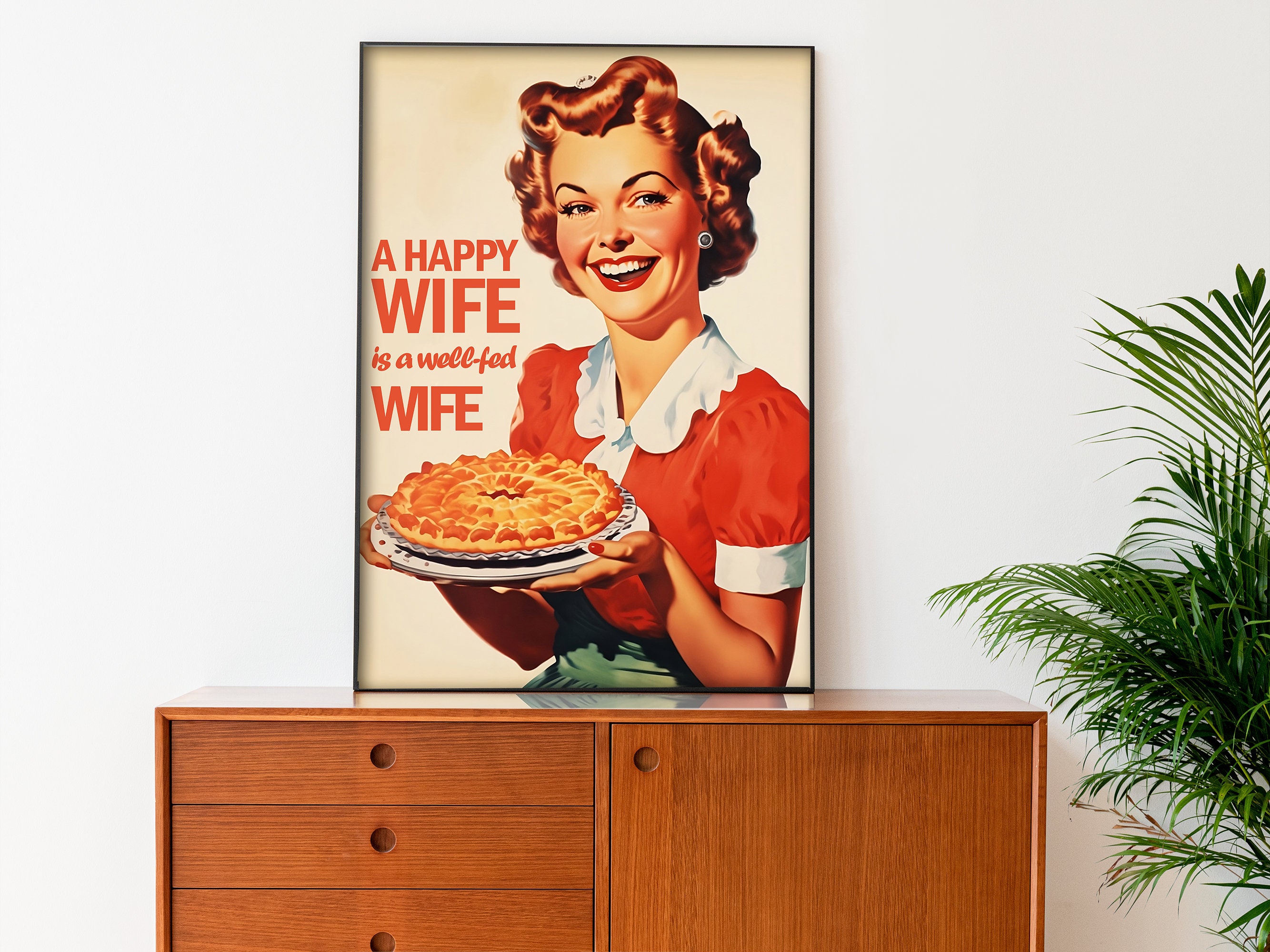 Funny Kitchen Print Retro Kitchen Wall Art 50s Cooking Print Funny ...