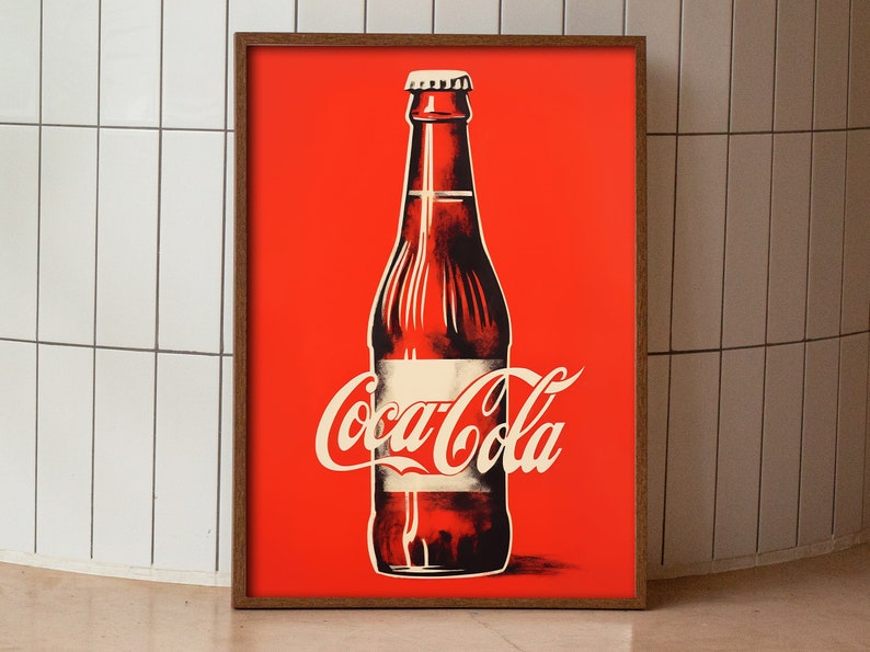 Retro Coca Cola Poster Cola Bottle Print Coke Poster Vintage Bar Poster ...