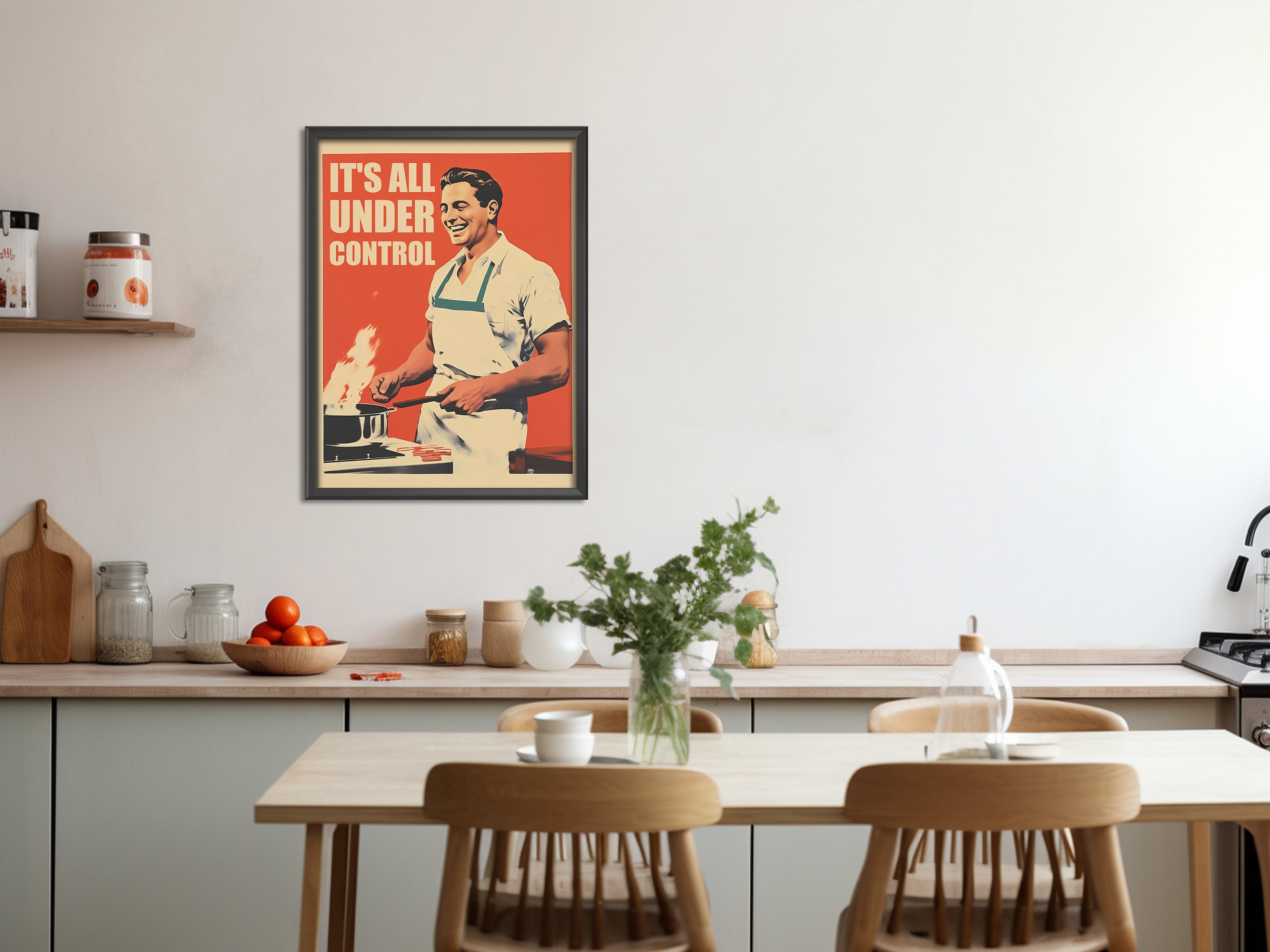 Retro Kitchen Print Funny Poster Kitchen Wall Art for Man Cooking ...