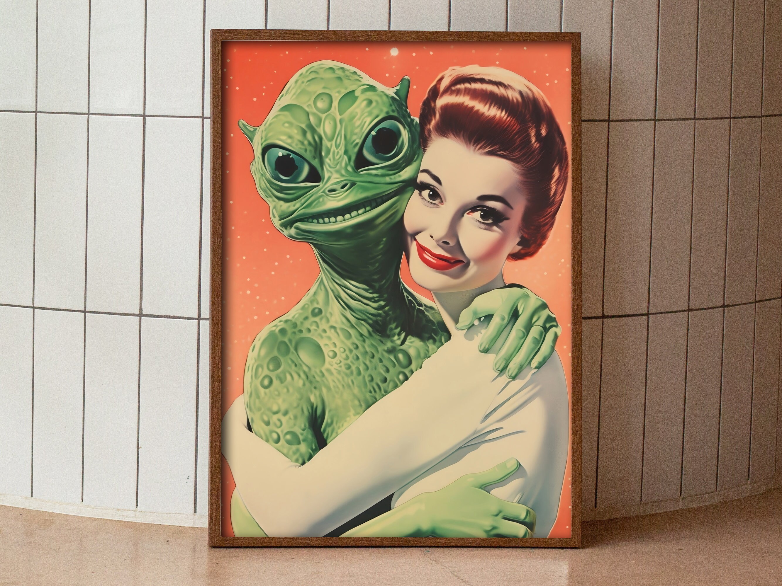 Aliens Print Vintage Sci Fi Poster 50s Style Posters Alien Art Print ...