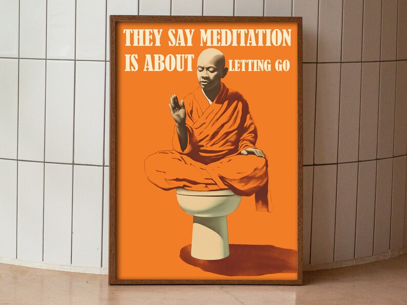 Funny Toilet Poster Funny Bathroom Wall Art Printable Let It Go Poster ...