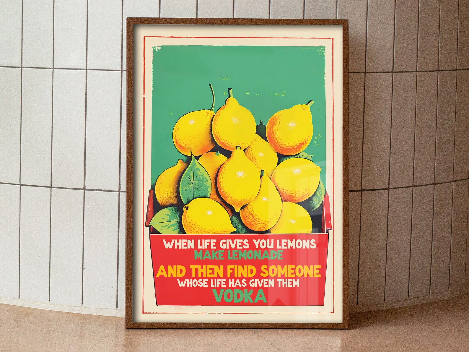 Retro Funny Poster Lemon Printable Lemon Print Digital Download Kitchen ...