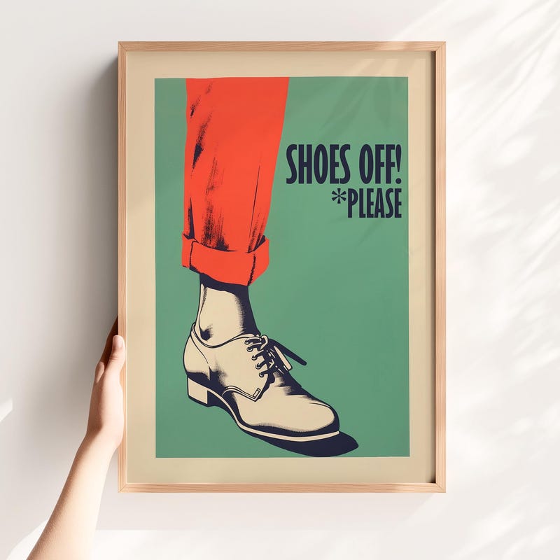 Shoes off Fun Sign - Etsy