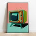 Vintage TV Set Print Mid Century Wall Art Frame Tv Art Retro Tv Digital ...