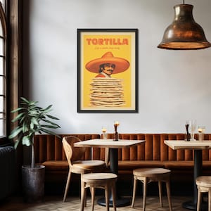 Retro Kitchen Wall Art Funny Poster Tortilla Print Mexican Food Print ...