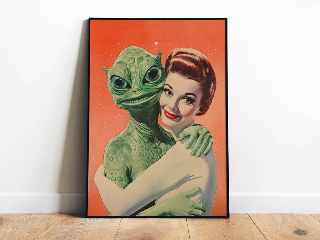 Aliens Wall Art Printable Alein Love Art Vintage Sci Fi Poster Alien ...