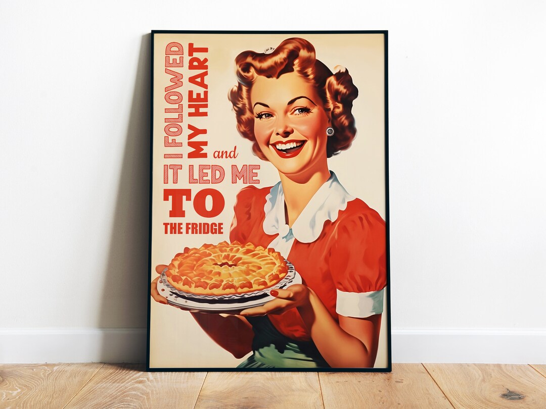 Retro Kitchen Poster Printable Kitchen Wall Art Funny Poster Digital ...