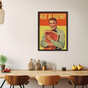 Retro Meat Poster Digital Raw Meat Art Steak Poster Butcher - Etsy