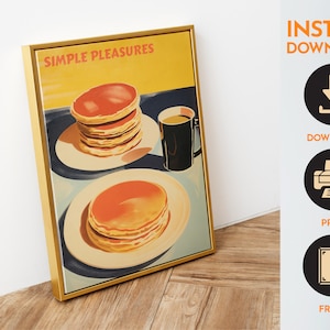 Pancakes Wall Art Breakfast Print Simple Pleasures Digital Print ...
