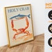 Retro Funny Poster Printable Crab Poster Beach House Decor Holly Crab ...