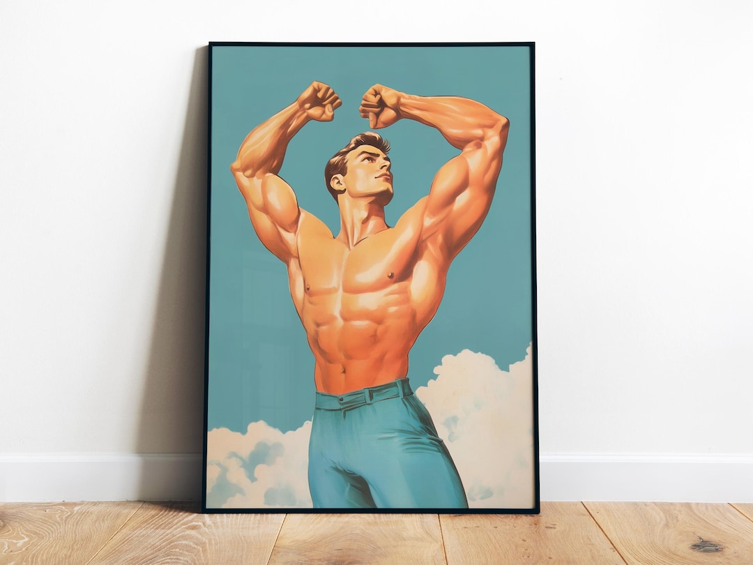 Retro Bodybuilder Poster Printable Gym Wall Art Gym Poster Motivation ...