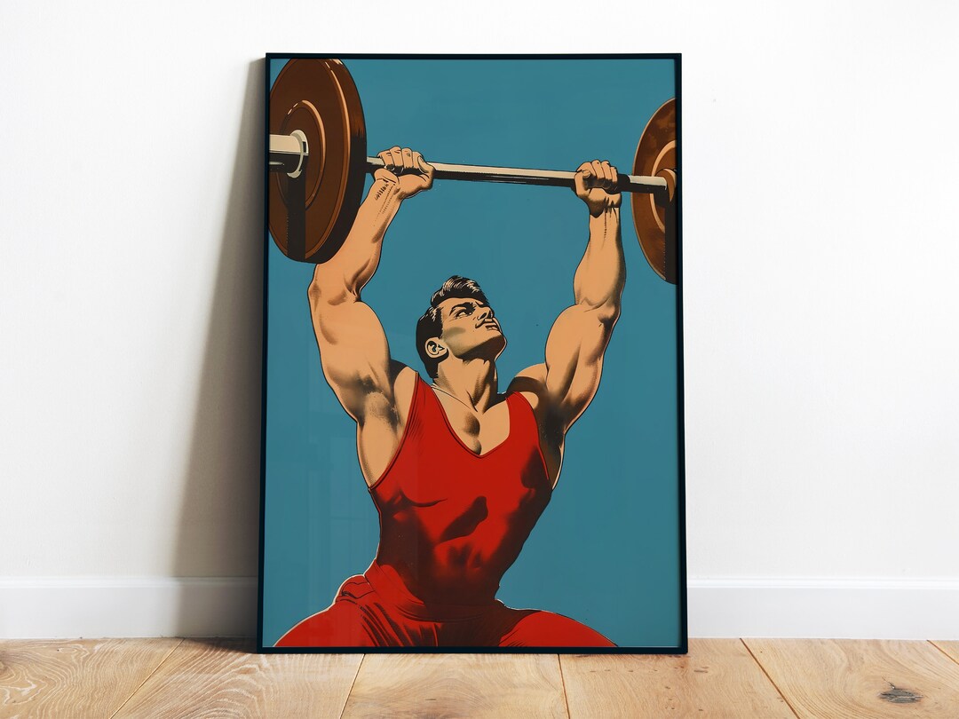 Retro Gym Poster Printable Gym Wall Art Fitness Poster Heavy Lifting ...