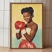 Female Boxer Print Boxing Wall Art Printable Gym Art Black Women Retro ...