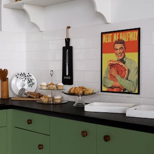 Retro Meat Poster Digital Raw Meat Art Steak Poster Butcher Shop Art ...